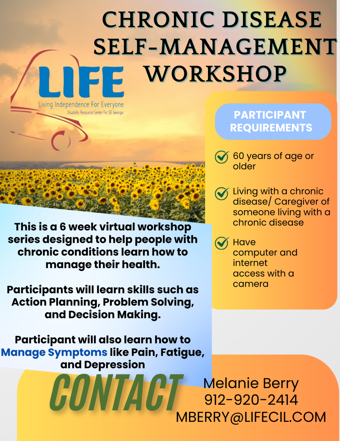 Now enrolling for the Chronic Disease Self-Management Program (CDSMP ...